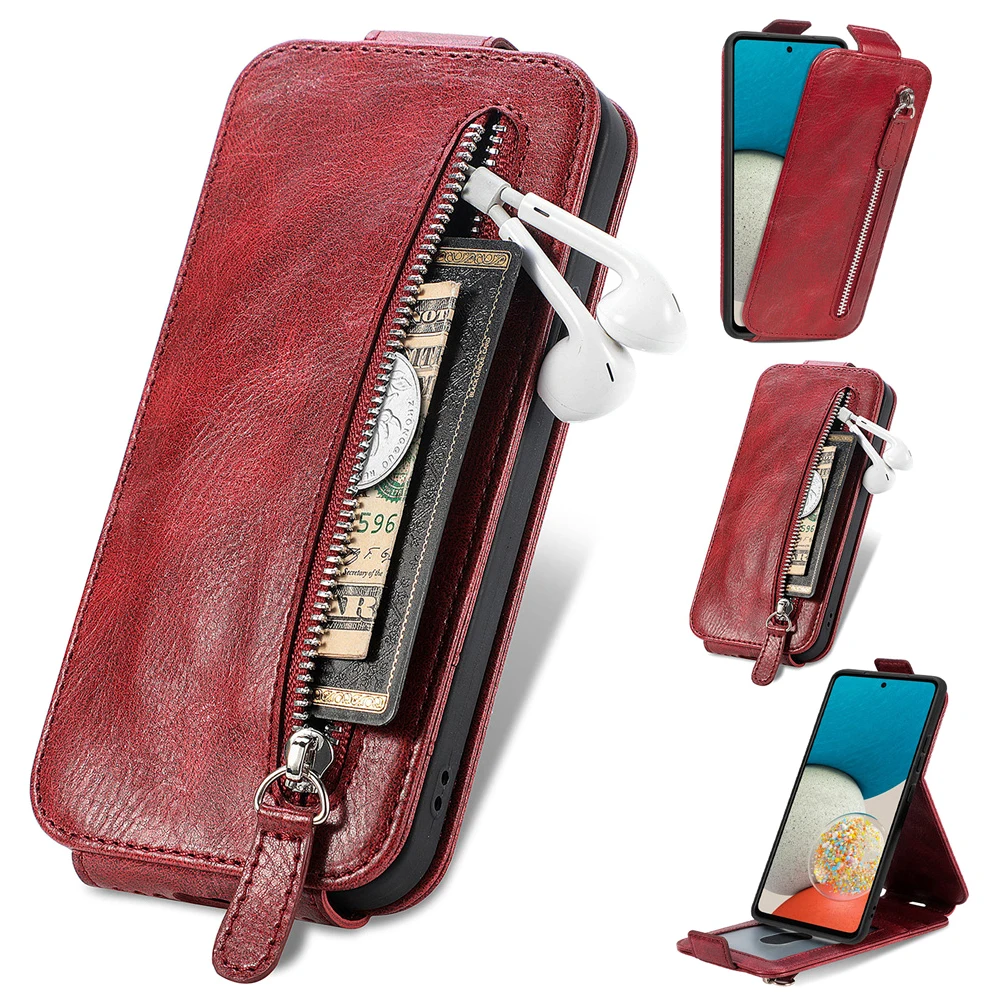 For TCL 403 405 405 Phone Case Vintage Zipper Mobile Leather Wallet ...