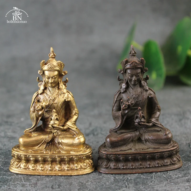 Statue-de-bouddha-Padmasambhava-en-cuivre-antique-petits-ornements-de-bureau-bouddhisme-tib-tain ...