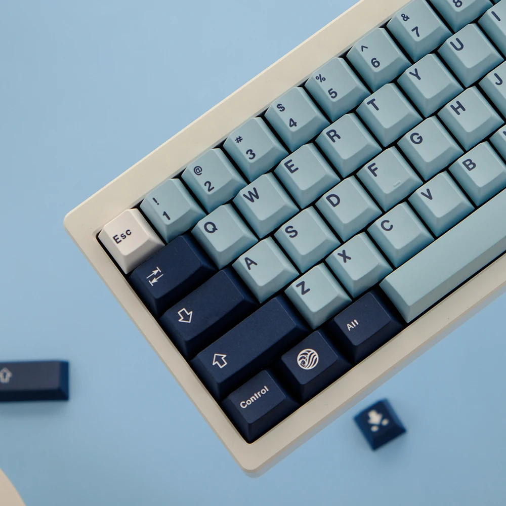 키보드키캡 GMK Mizu 키캡 129 키, 기계식 키보드 염료 승화용 커스텀 체리 프로파일 PBT 키캡, DIY 키캡