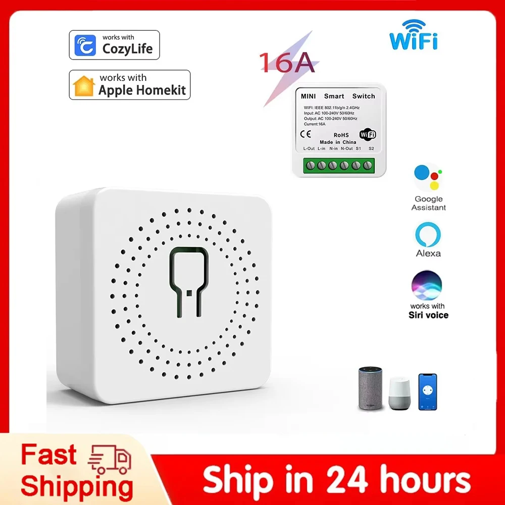 Smart Switch Mini Wifi Relay Breaker Siri Voice Control Wireless Switch ...