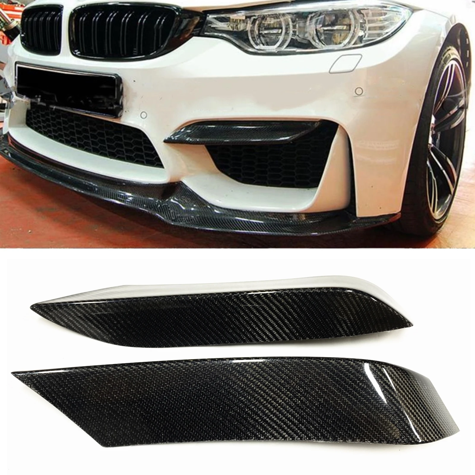 For-BMW-F80-M3-F82-F83-M4-2015-2020-Carbon-Fiber-Fog-Light-Lamp-Cover ...
