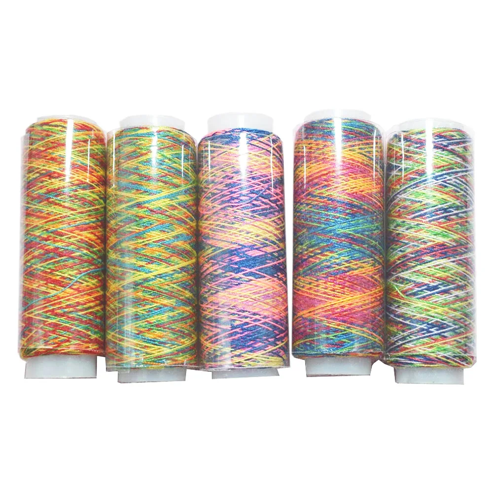 5pcs-Rainbow-Color-Sewing-Thread-Hand-Stitching-Polyester-Fiber-Sewing ...