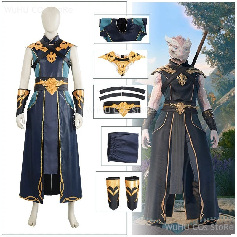 The Dark Urge Cosplay Costume BG3 Male White Dragonborn and a Sorcerer ...