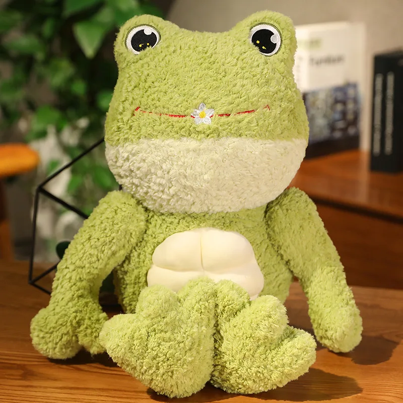 30-68cm-Kawaii-Green-Frog-Plush-Toy-Stuffed-Animal-Fluffy-Frog-Figure ...