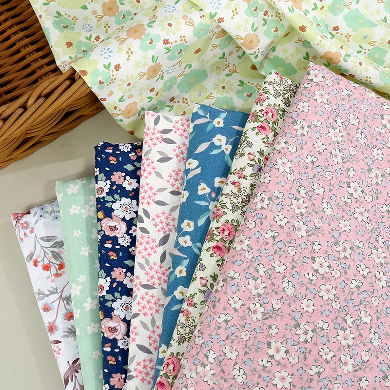 160x50cm-Pure-Cotton-Small-Floral-Printed-Twill-Fabric-For-Kids-Dresses ...