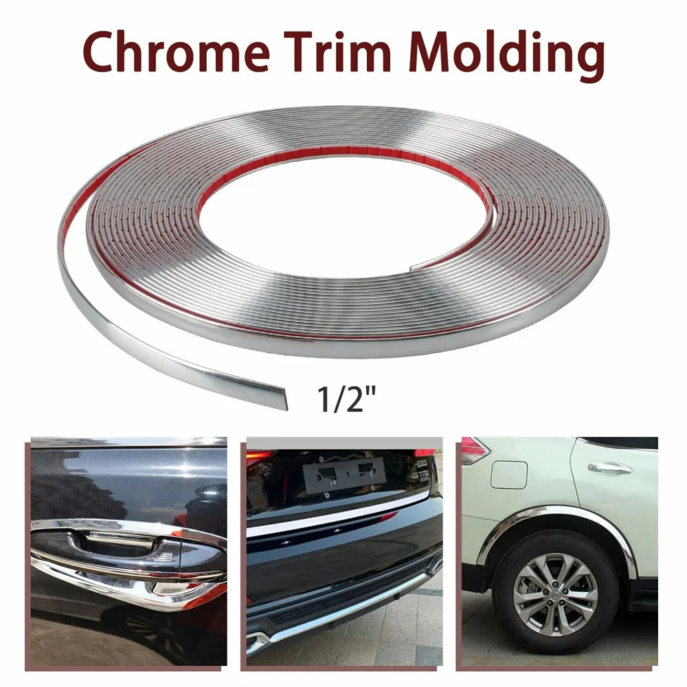 5M-Exterior-Car-Chrome-Body-Strip-Bumper-Auto-Door-Protective-Moulding ...