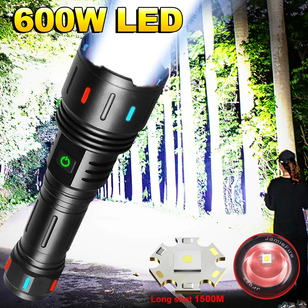 100000LM-Most-Powerful-LED-Flashlight-18650-26650-Type-C-USB-Recharge ...