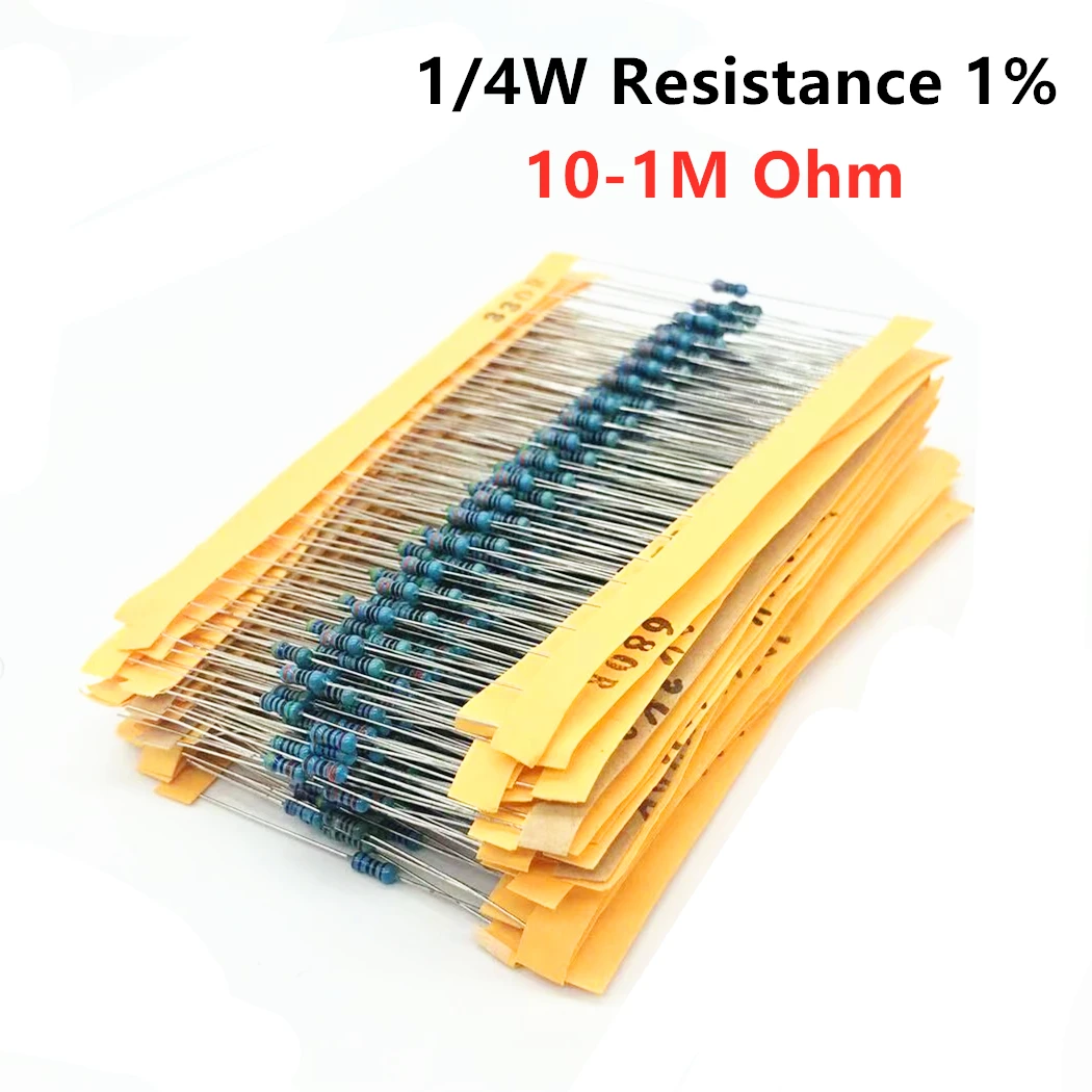 600PCS/Set 30 Kinds 1/4W Resistance 1% Metal Film Resistor Pack ...