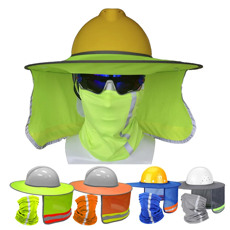 Summer-Sun-Shades-Protection-Helmet-Neck-Shield-Breathable-Multi-color ...