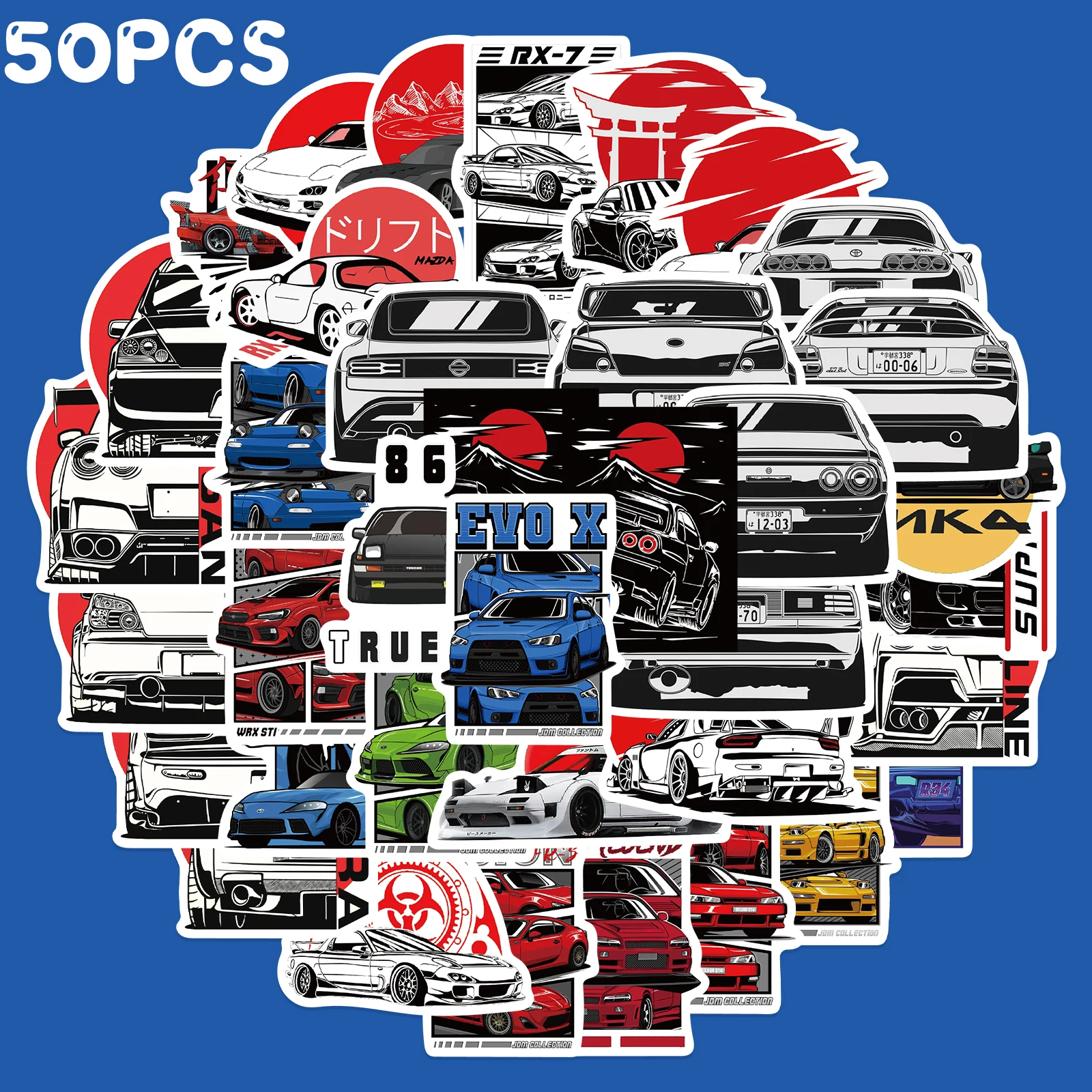 25-50PCS-JDM-Retrofit-Racing-Car-Graffiti-Stickers-Laptop-Guitar ...