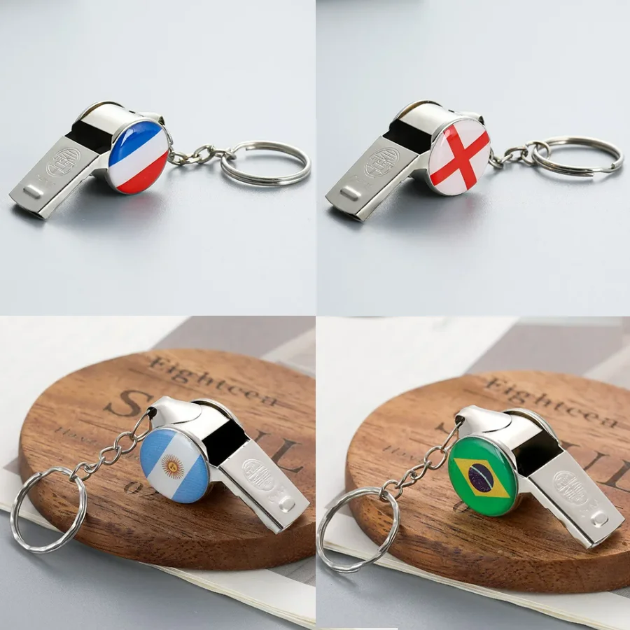 France National Flag Whistle Key Chain Brazil Referee Whistle Pendant ...
