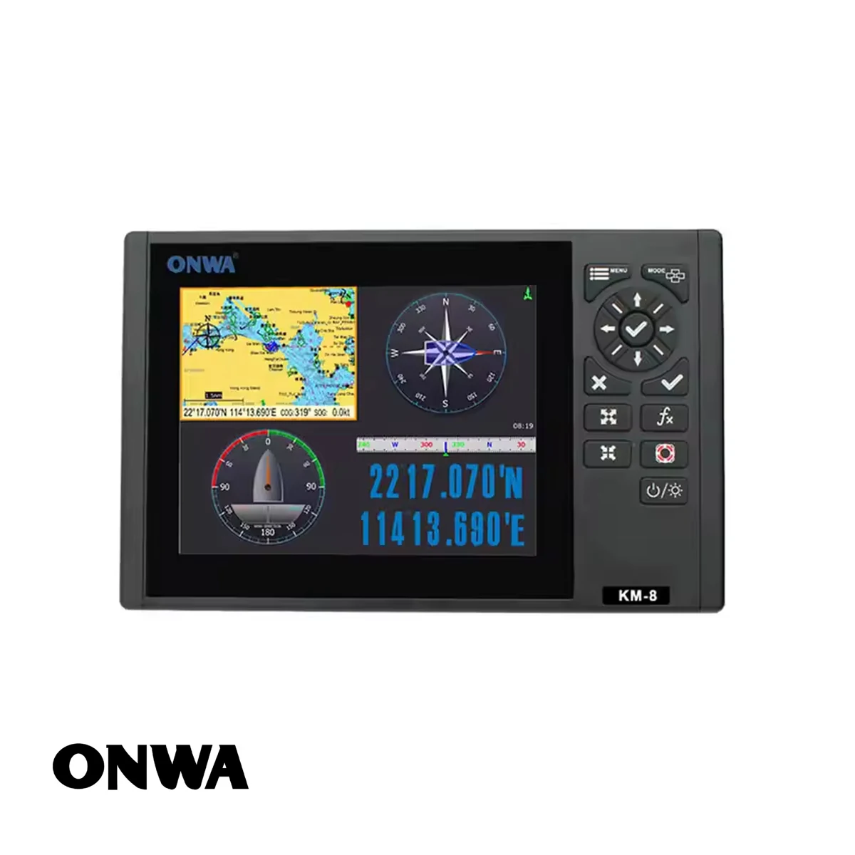 ONWA KM series KM-8 8-inch Marine GPS Chart Plotter Multi Function ...