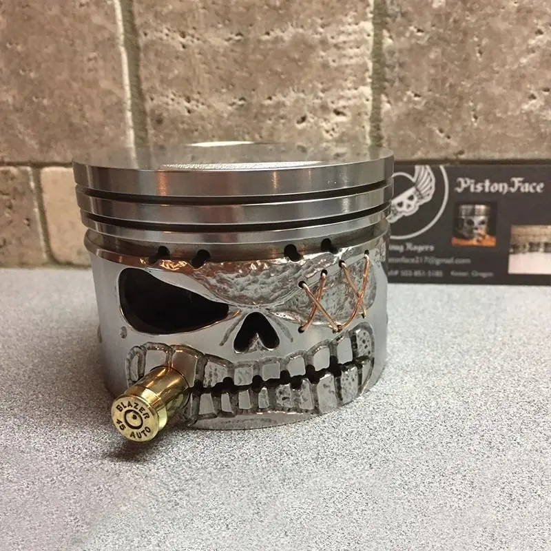 Skull Piston Carving