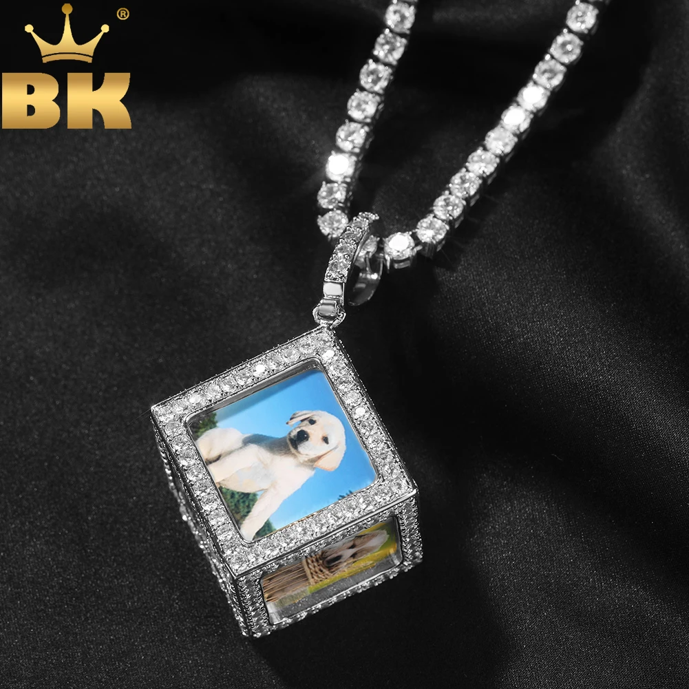 TBTK Custom 3D Photo Sqaure Pendant DIY Pictures Memory Block Necklace ...