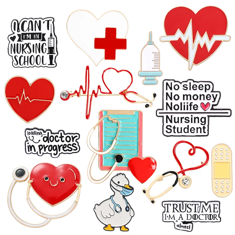 Pins Cartoon Doctor Nurse Brooch Lapel Pin Custom Medical Badges ...