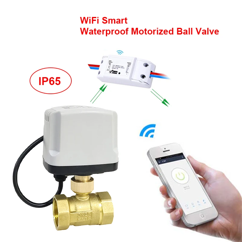Tuya WiFi Smart Waterproof Motorized Ball Valve IP65 Timing Water Smart ...