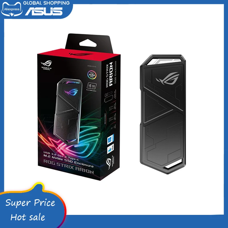 Asus Rog Strix Arion Aluminum Alloy M.2 Nvme Ssd External Portable ...