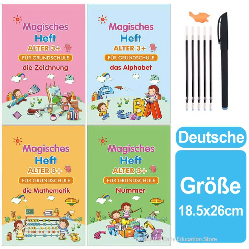 Sank-German-English-Letters-Magic-Books-Children-Reusable-3D-Groove ...