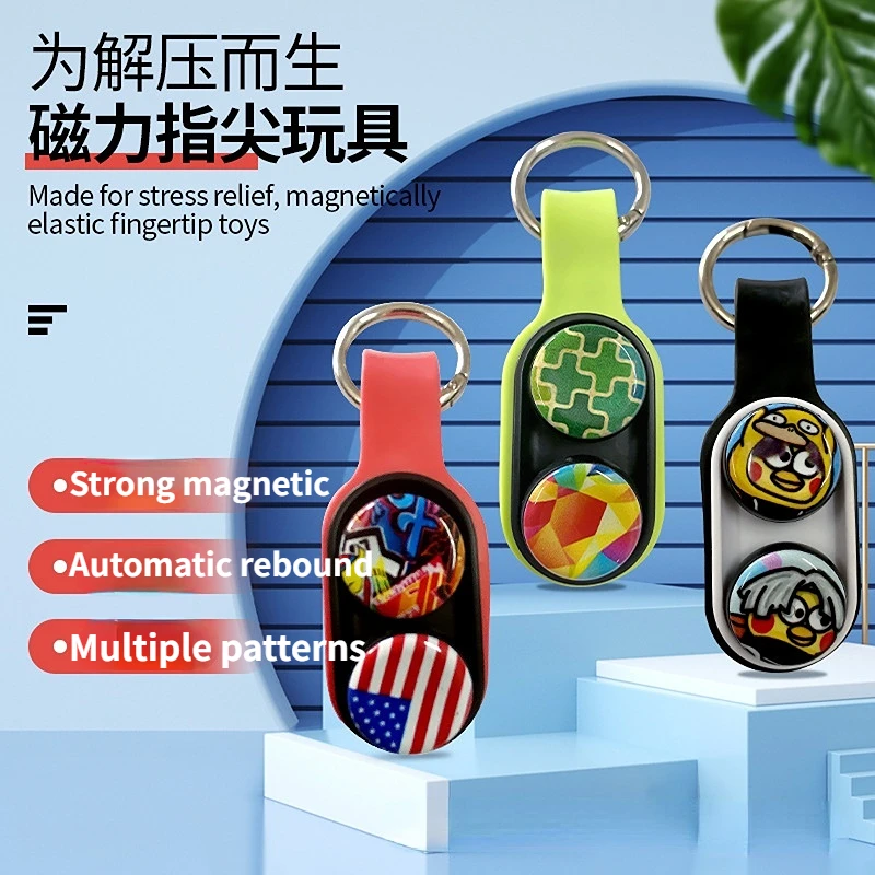 Hand Rotary Spinner Fingers Magnetic Buckles Fidget Anti-Stress Toys ...