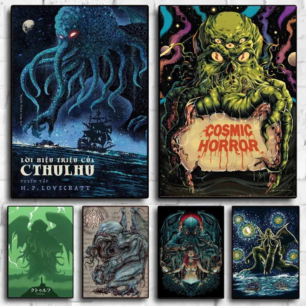 H-P-Lovecraft-Cthulhu-Vintage-Posters-Sticky-Whitepaper-Prints-Posters ...