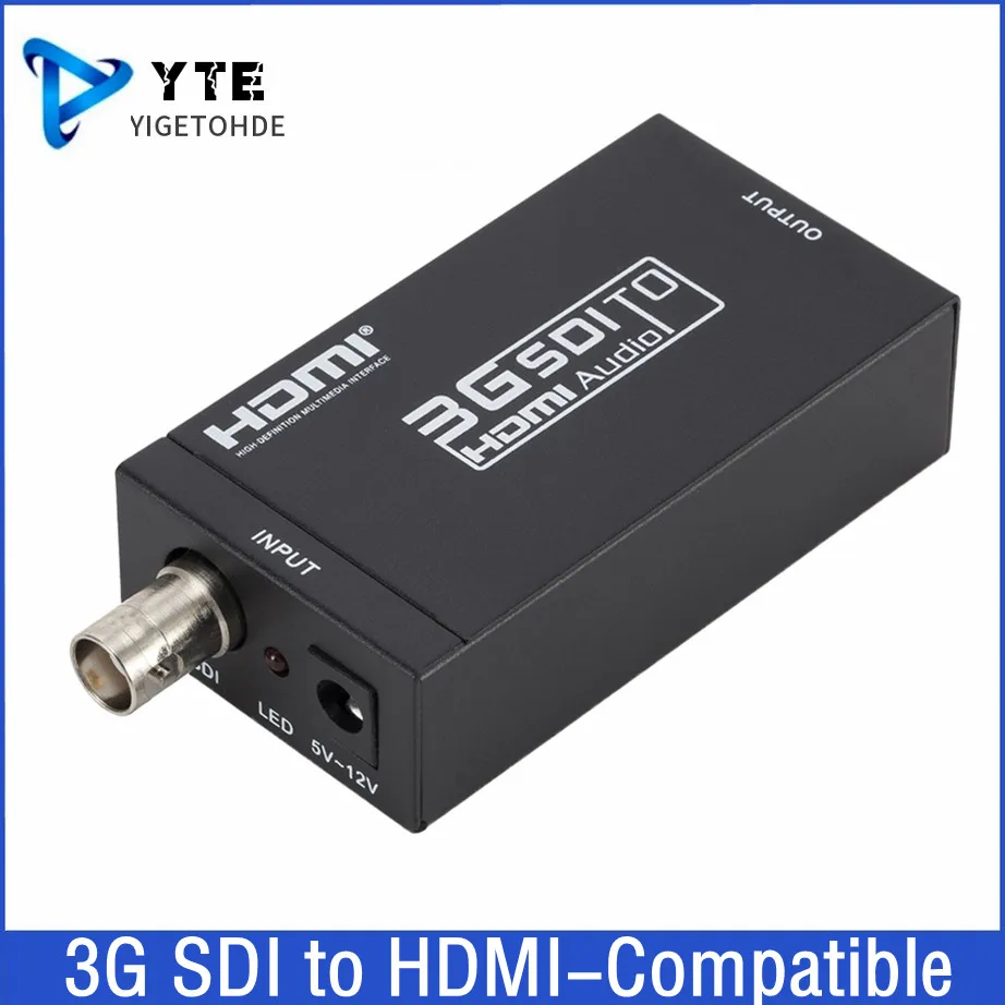 Yigetohde mini hd 3g sdi para hdmi compatível conversor adaptador ...