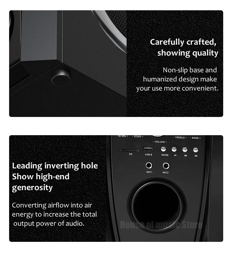 Desktop Multimedia Subwoofer Television Computer Active Sound 90W Big ...