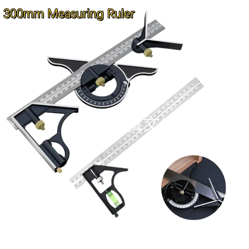 3-In-1-300mm-Square-Right-Angle-Ruler-Adjustable-Measuring-Ruler-Multi ...