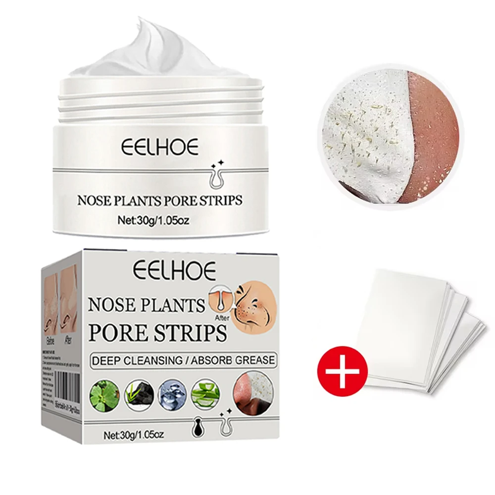 Crema removedora de puntos negros de 30 g, tiras de papel para poros ...