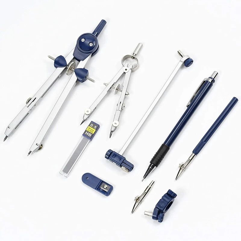 9Pc Geometry Set : Drawing Tool And Architecture Drafting Kits ...