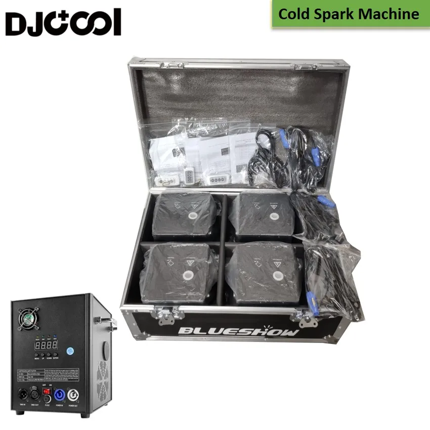 4PCS-700W-Cold-Spark-Machine-Ti-Powder-600W-Sparkler-Machine-Flightcase ...