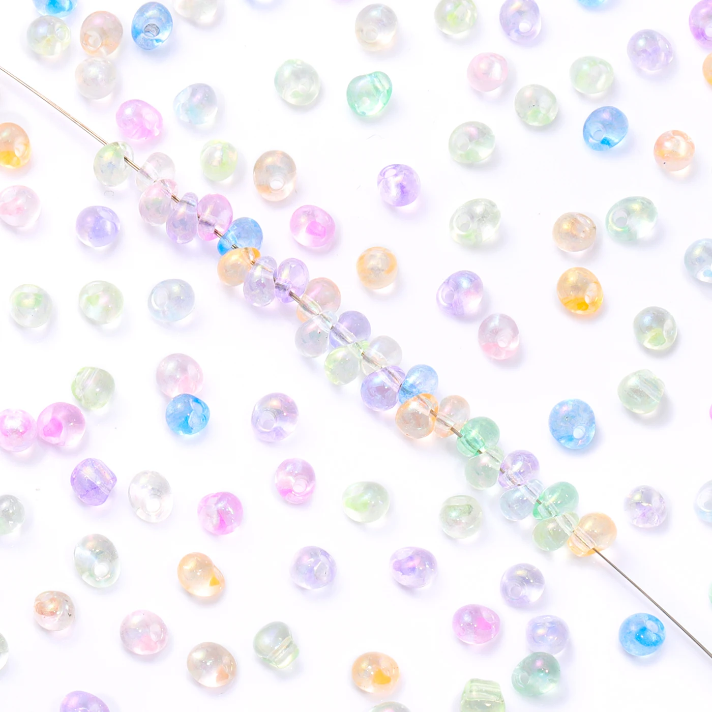 450Pcs 4MM Water Drop Shape Glass Beads Crystal Loose Beads For DIY ...