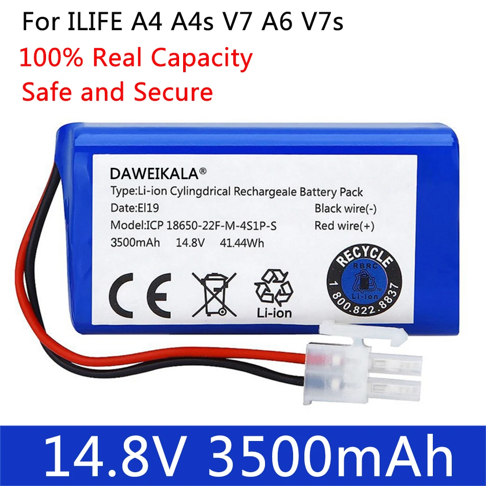 14-8V-3500mAh-14-4V-Lithium-Battery-For-ILIFE-A4-A4s-V7-A6-V7s-Plus ...