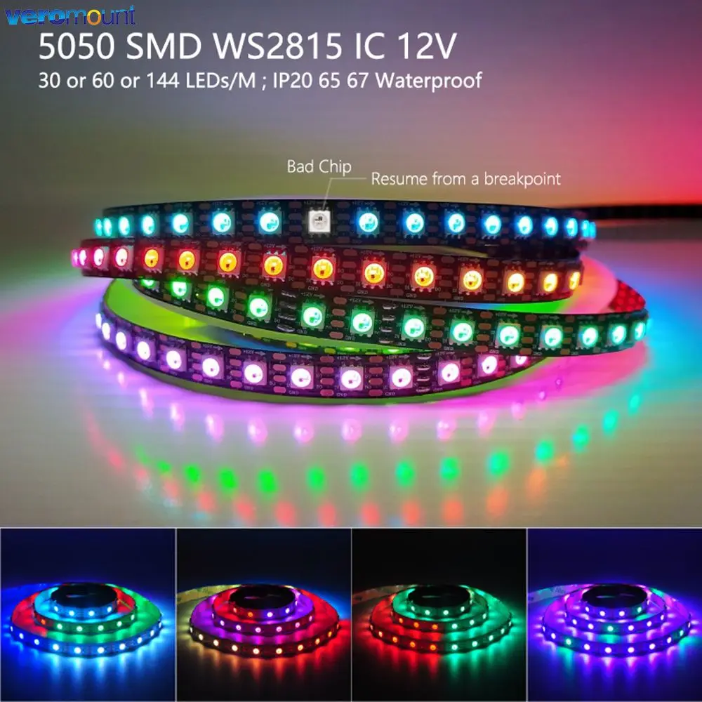 12V WS2815 Pixel LED Strip Light WS2812B WS2813 Updated Individually ...