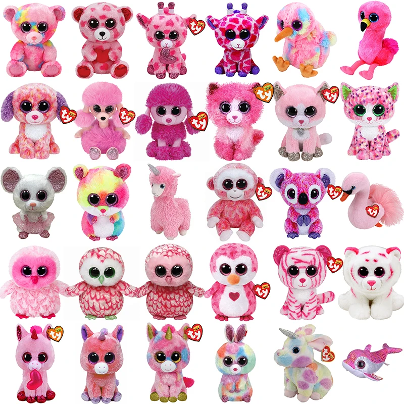 15cm-Ty-Beanie-Pink-Series-Big-Eyes-Unicorn-Flamingo-Kitty-Owl-Plush ...