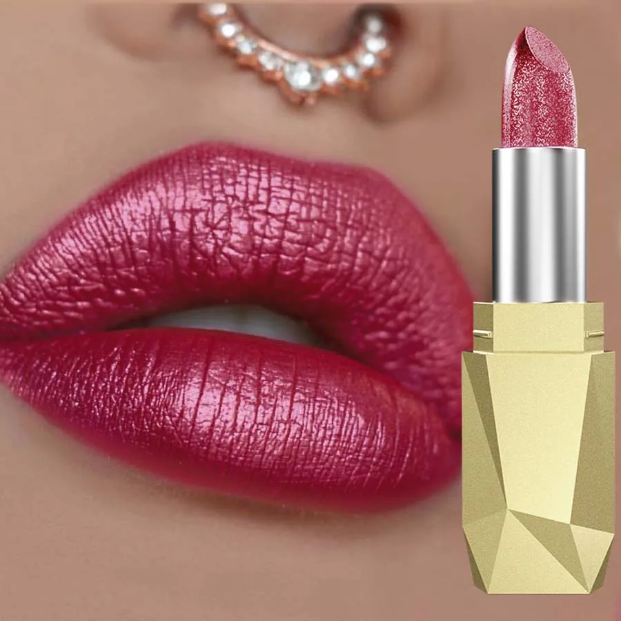 1PC Diamond Shimmer Diamond Shimmer Glitter Lipstick Long Lasting ...