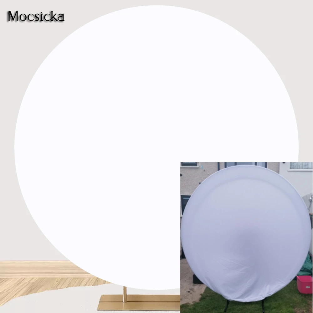 Mocsicka White Round Circle Backdrop Covers Wedding Baby Shower ...