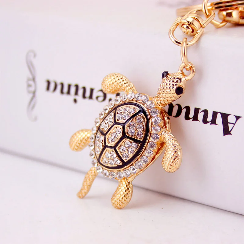 Dormon Fluffy Turtle Tortoise Keyrings Crystal Keychains Lovely Turtles ...