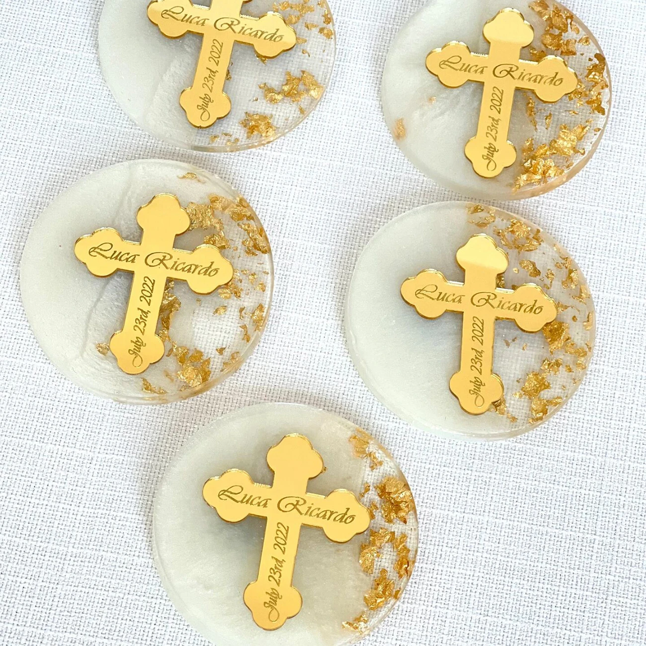 12 Pcs Custom Gold Cross Wedding Party Decorations Bottle Gift Cross ...