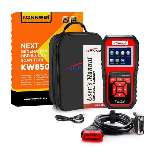 KONNWEI KW850 Car OBD2 Scanner Professional Car Diagnostic Scanner Tools OBD 2 Check Engine ...