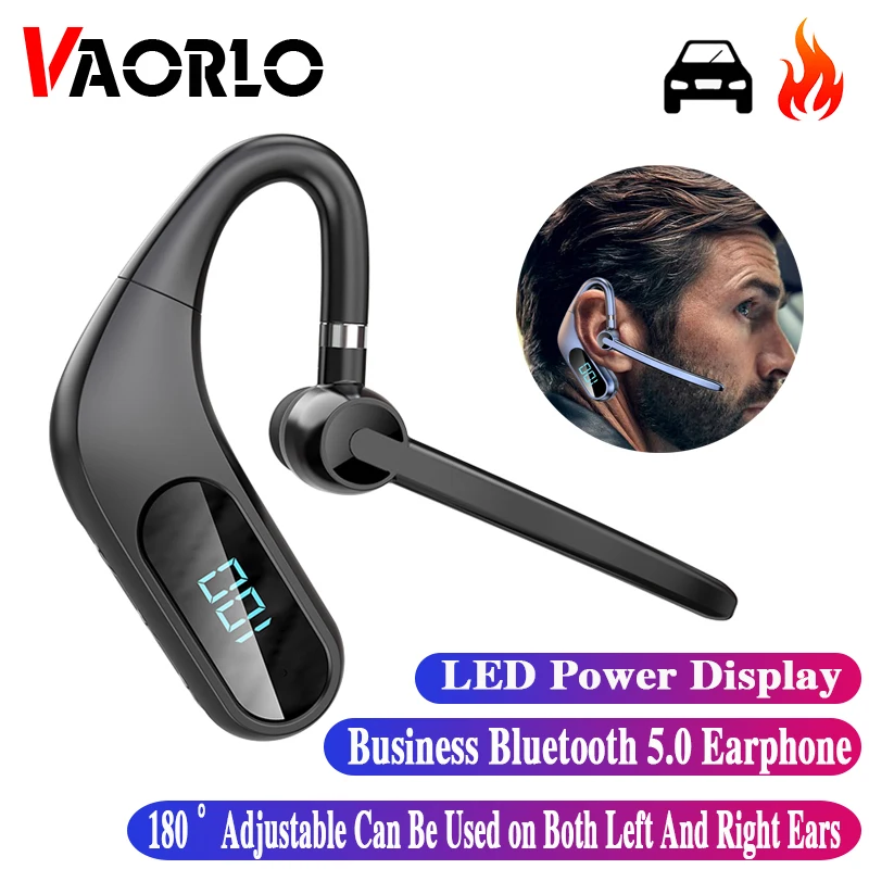 KJ12 Business Earphone Bluetooth 5.0 Hands Free Wireless Headphones Stereo Music Ear Hook ...