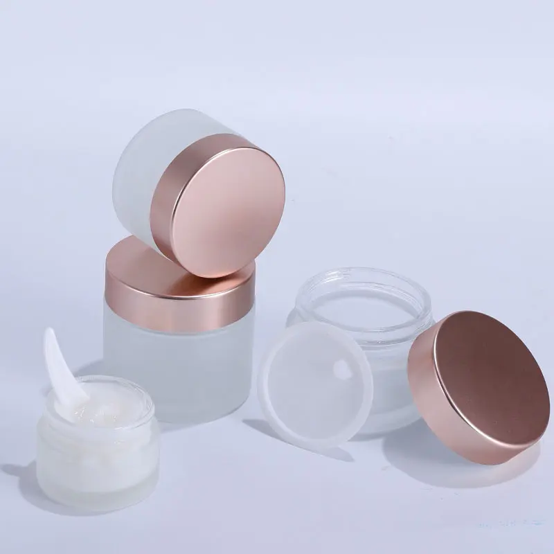 5-50ml Frosted Glass Cream Container Face Hand Mask Lotion Jar Rosepink ...