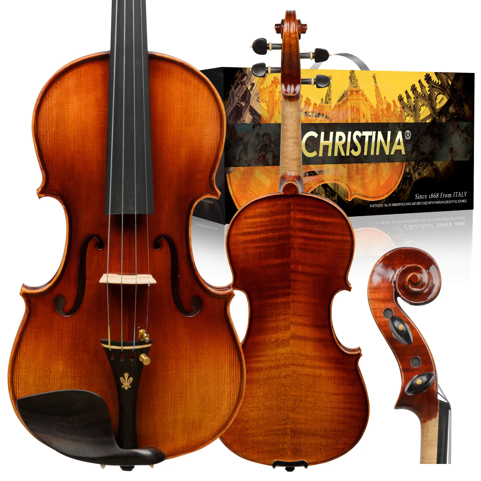 Viol-n-CHRISTINA-V06C-totalmente-hecho-a-mano-con-dos-piezas-de-abeto ...