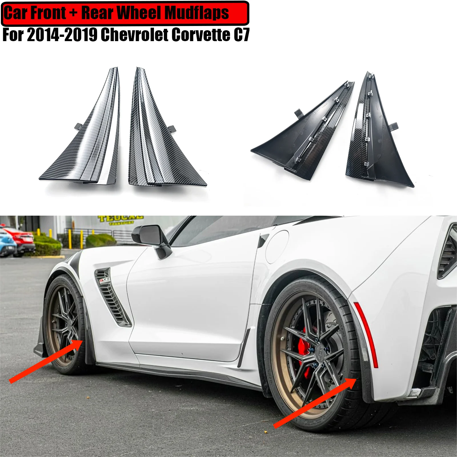 For-2014-2019-Chevrolet-Corvette-C7-Replacement-XL-Extended-Front-Rear-Wheel-Rock-Guards-Splash ...