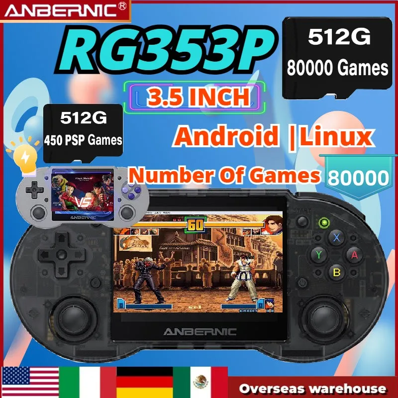 New-512G-ANBERNIC-RG353P-Handheld-Game-Console-3-5-Inch-Multi-touch ...