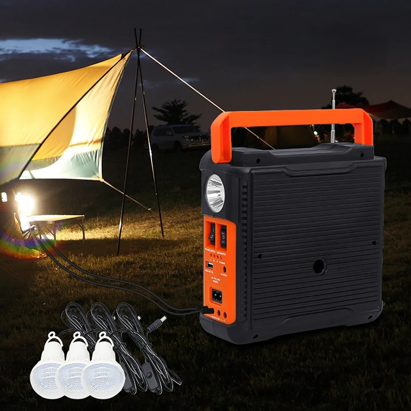 Portable-Solar-Lighting-Power-System-Solar-Panel-Generator-Kit-With ...