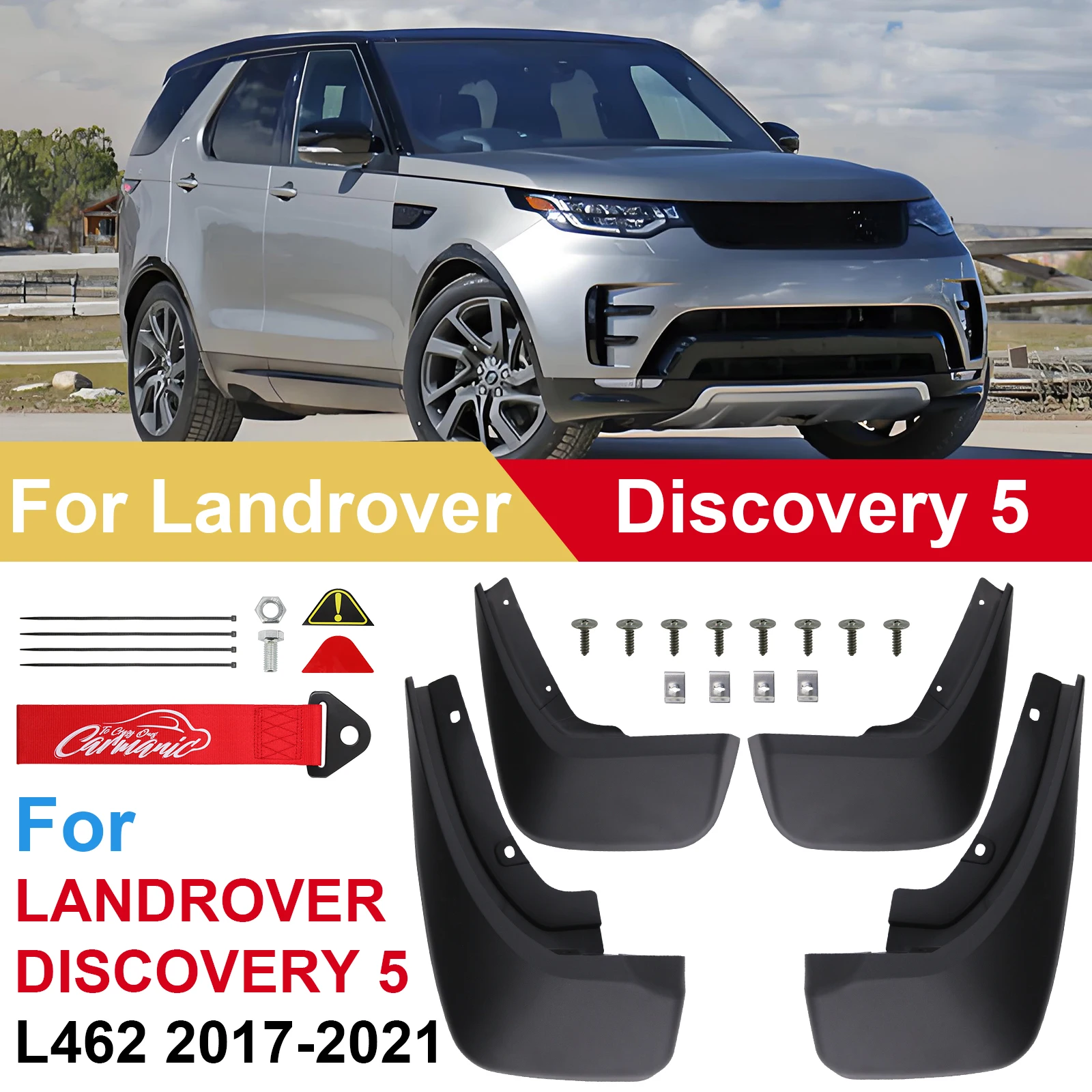For-Land-Rover-Discovery-5-LR5-L462-2017-2021-Mudguards-With-Tow-Strap ...