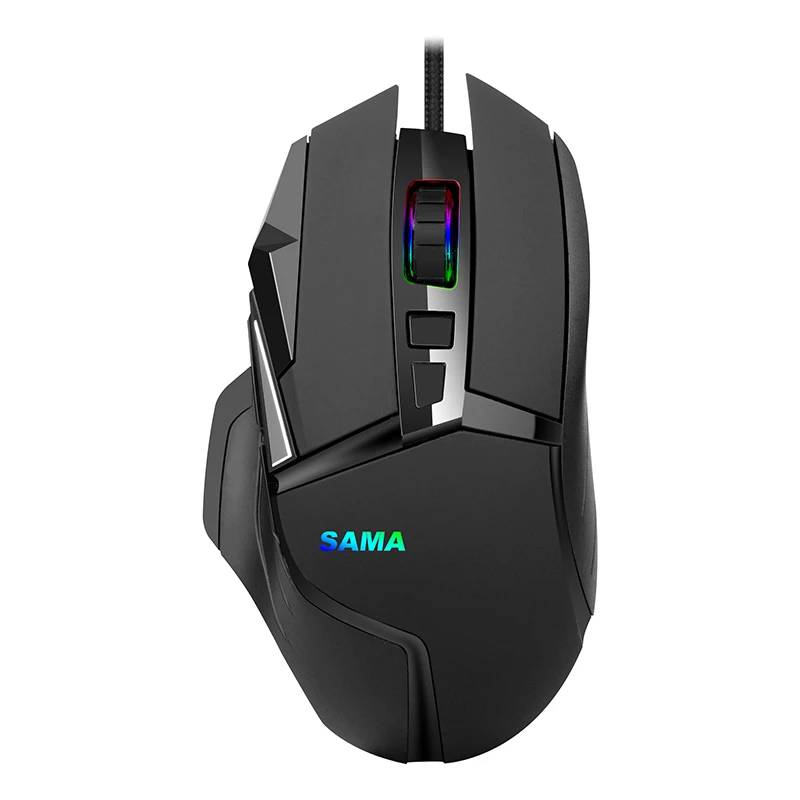 SAMA-HJ5025-USB-Wired-800-8000-DPI-All-Key-Macro-Defnition-RGB-Mouse ...