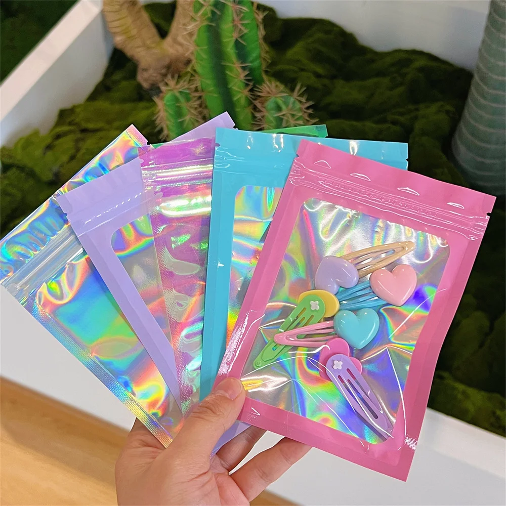 Iridescent-Zip-Lock-Bags-Pouches-Cosmetic-Plastic-Laser-Holographic ...
