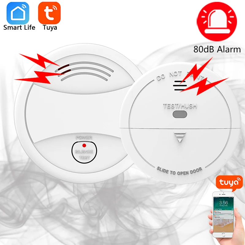 Wifi-Home-Security-Wireless-Alarm-Smoke-Detector-80DB-Fire-Protection ...