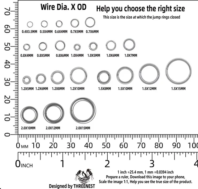 Jump Ring Size Chart 12 Gauge Shopping Jewelry Brass Jump Rings